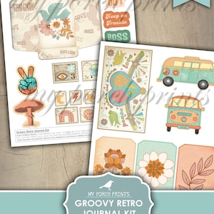 Junk Journal Kit, Groovy, Retro, 60s, 70s, Hippie, Hippy, 1960s, 1970s ...