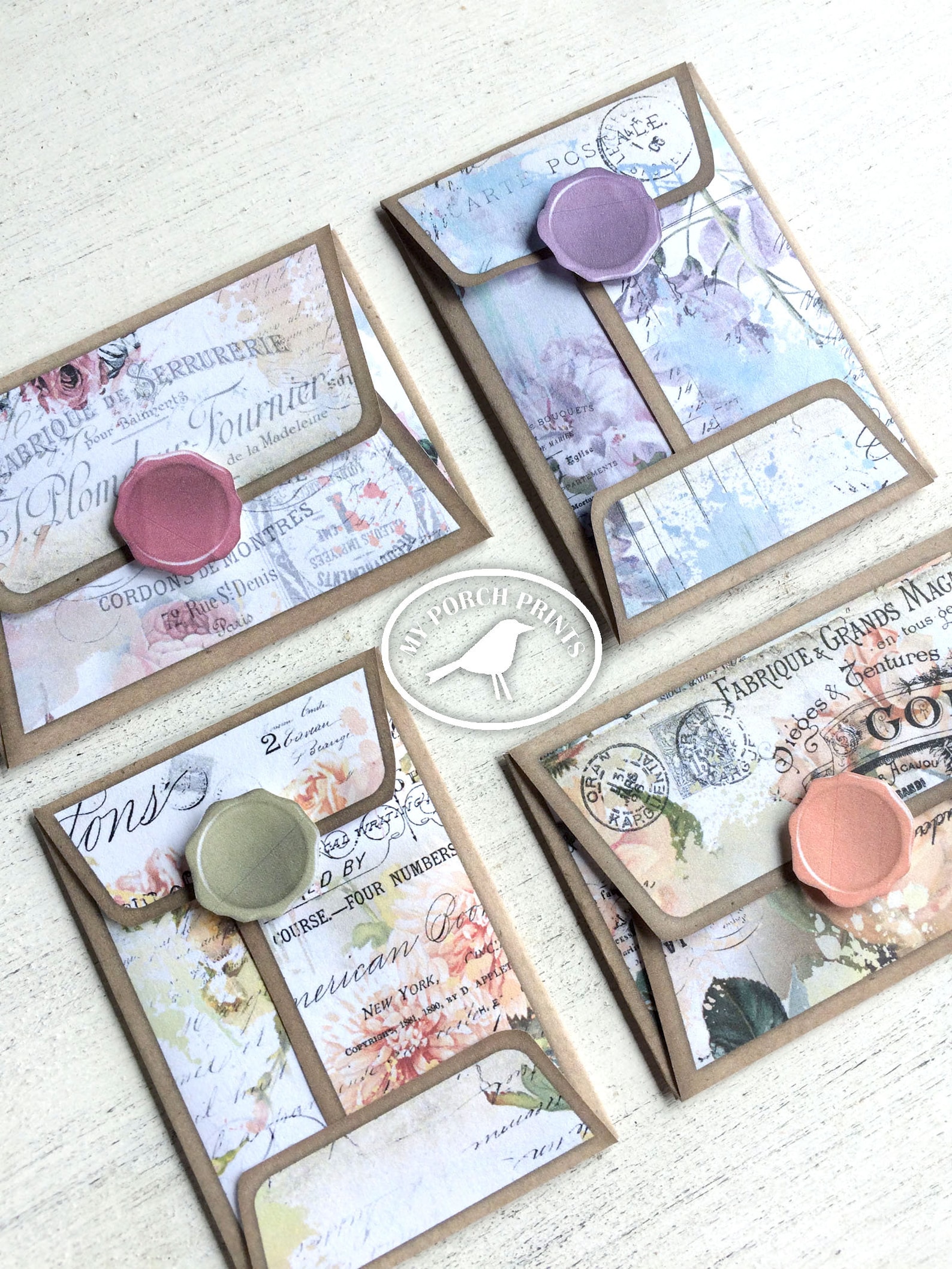 Brown Paper Mini Envelopes File Folder Pocket Letter | Etsy