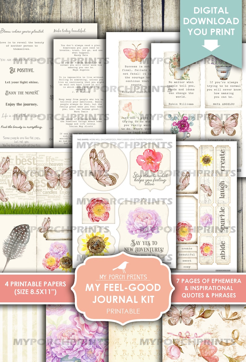 My Feel Good Junk Journal Kit Gift Idea Anti Anxiety - Etsy