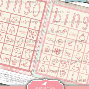 Christmas, BINGO, Cards, Game, Pink, Printable, for Families, Kids ...