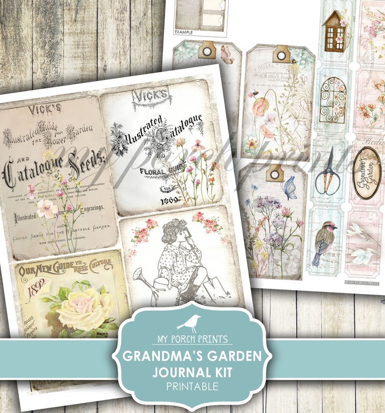 Junk Journal Kit Grandma's Garden Spring Flowers - Etsy