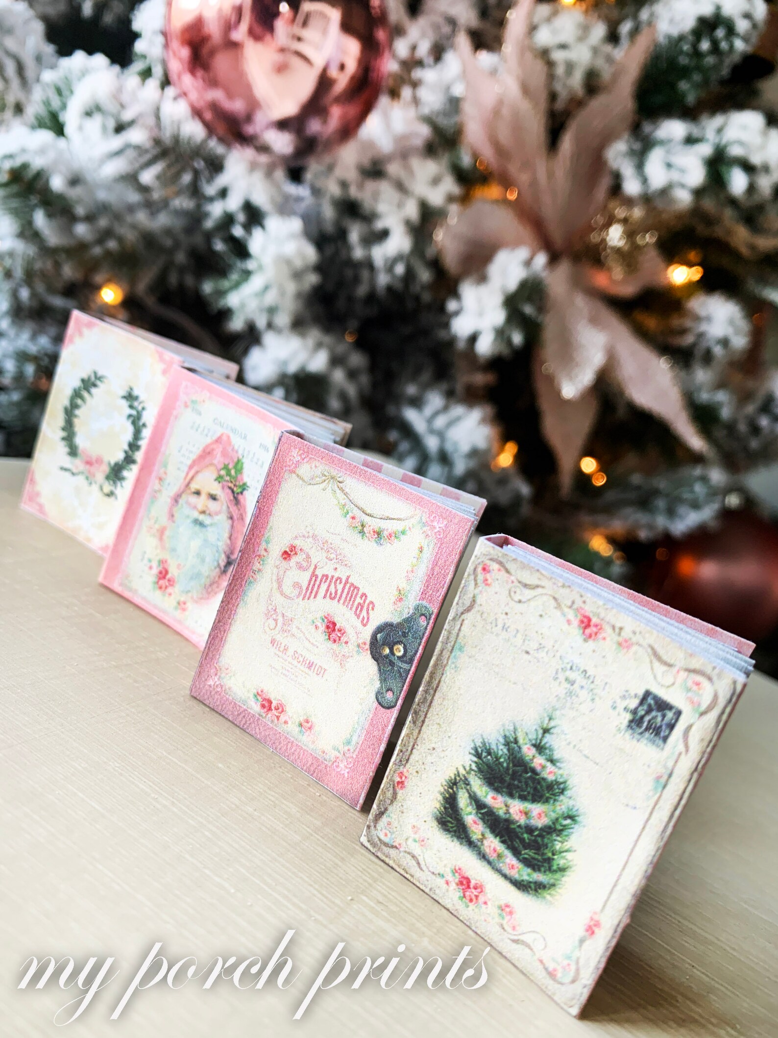 Christmas Mini Books Shabby Pink Twas the Night Before - Etsy