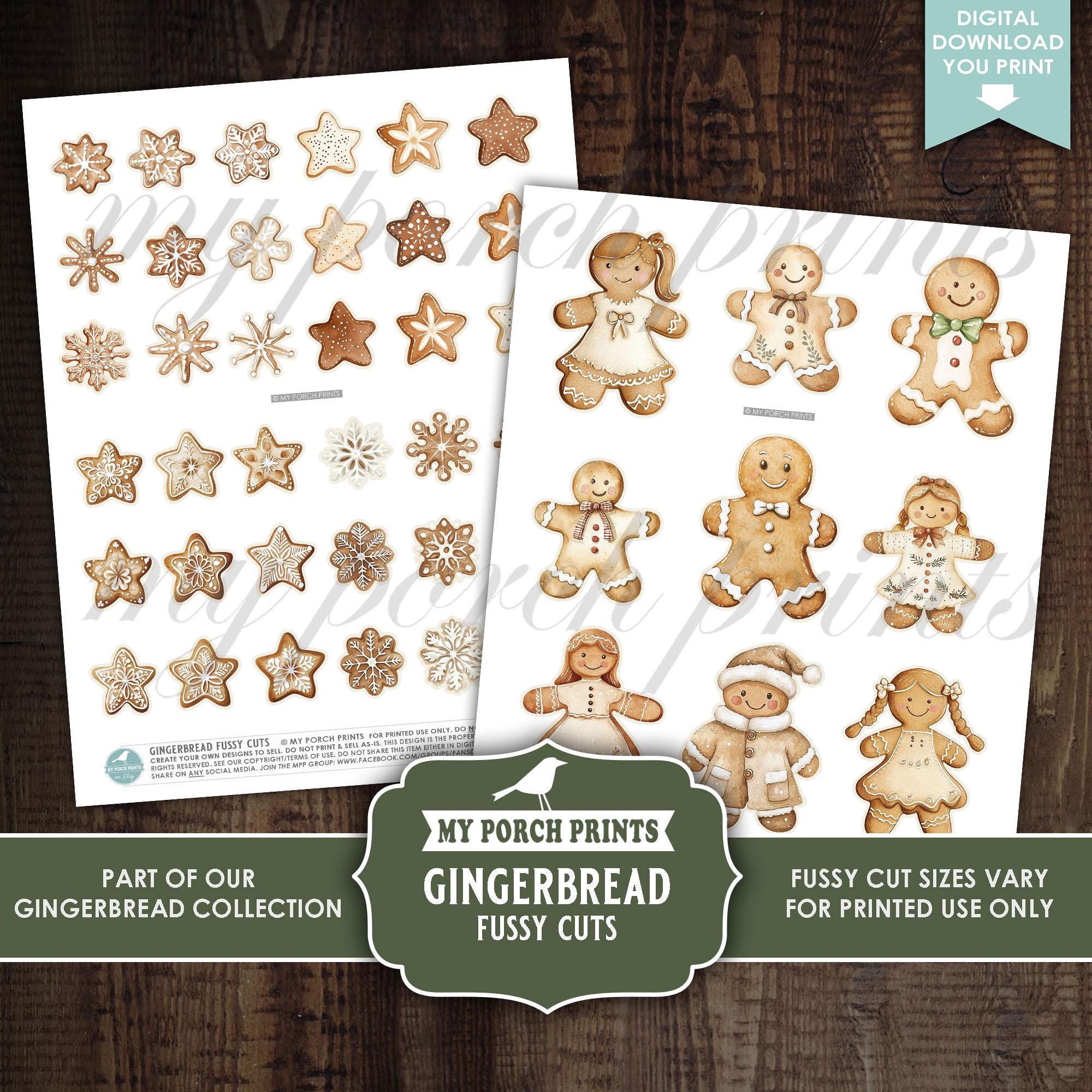 Gingerbread Junk Journal FUSSY CUTS, Vintage, Kit, Holiday, Cookies ...