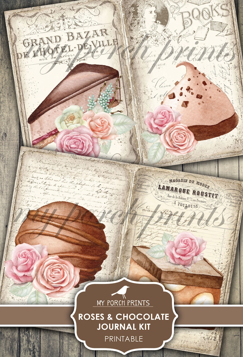 Junk Journal Kit Chocolate Roses Valentines Day Pink - Etsy