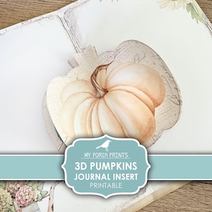 Pumpkin 3D Journal Insert, Junk Journal, Autumn, Fall, Halloween, Kit ...