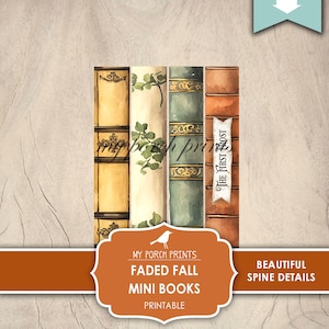 Faded Fall Mini Books, Autumn, Miniature, Book, Gothic, Sunflower ...