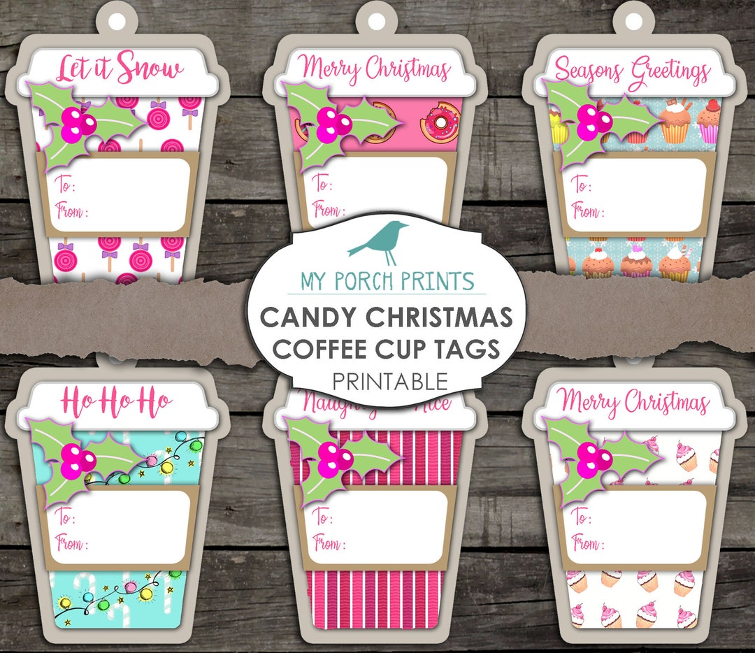Candy Christmas, Coffee Cup, Tag, Christmas Tags, Gift Tag, Scrapbook ...