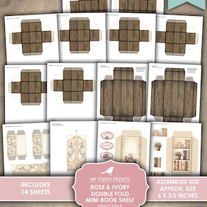 Rose and Ivory Double Fold Mini Book Shelf, Junk Journal Books ...