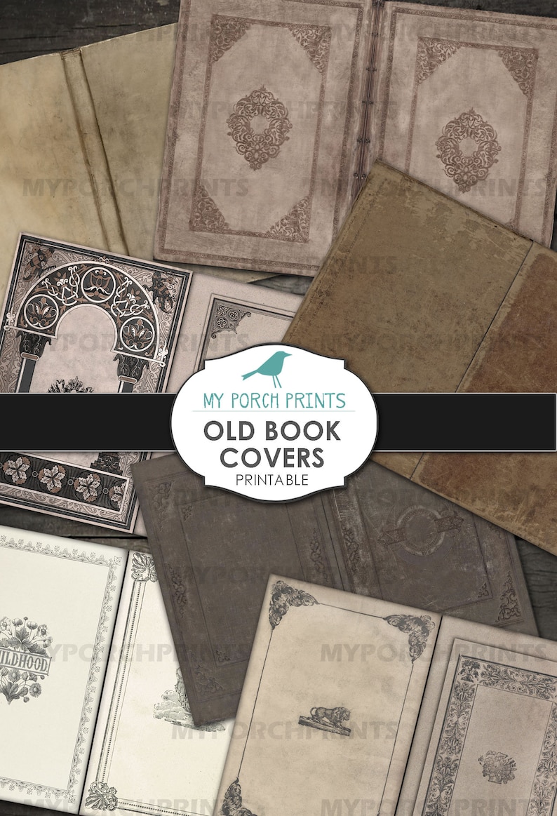 Old Book Covers, Journal Page, Vintage, Junk Journal, Scrapbook, Grunge ...