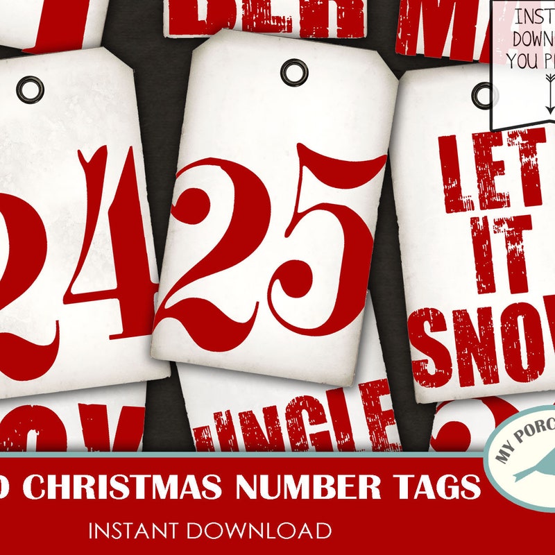Number Tags 1 12 - Etsy