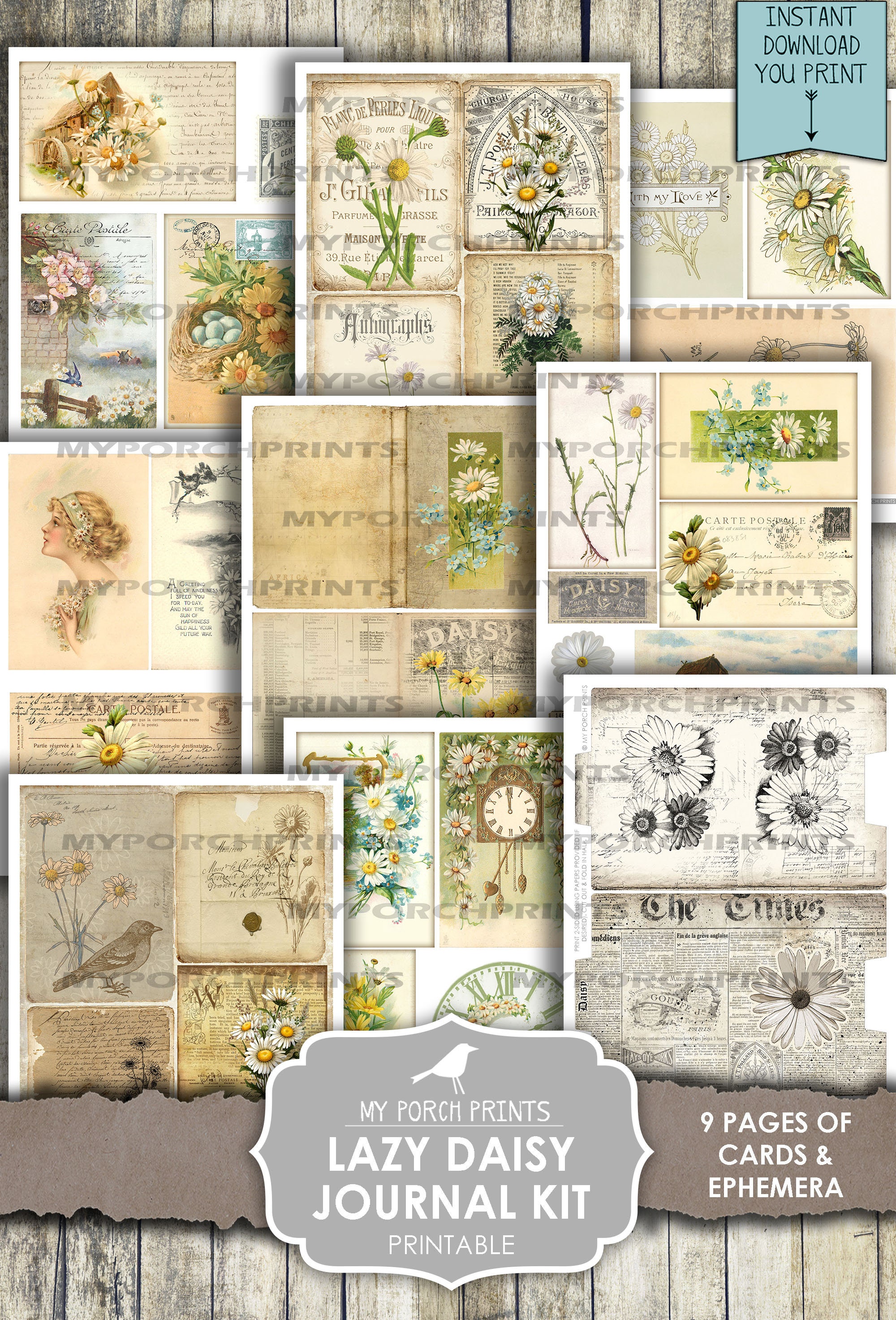 Lazy Daisy Junk Journal Kit Flower Daisies Vintage My - Etsy