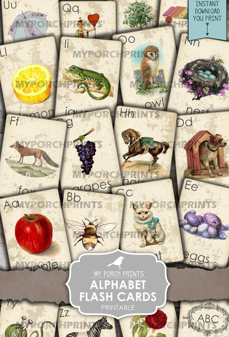 Flash Cards ABC Junk Journal Alphabet Letters | Etsy Canada