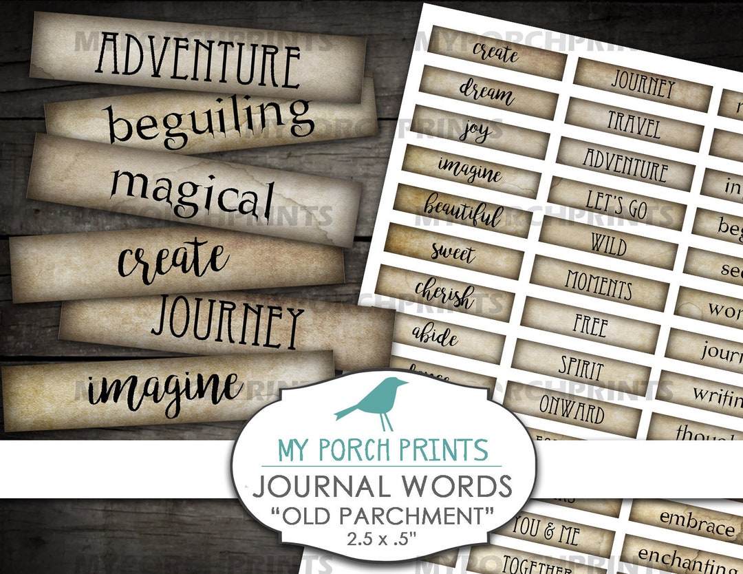 Journal Words, Parchment, Phrases, Paper, Words, Mixed Media, Digital ...