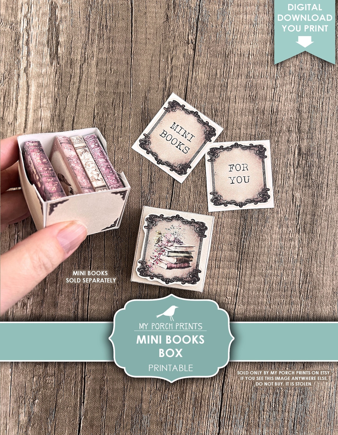 Mini Books Box, Book, Shabby, Miniature, Storage, Gift, Secret, With ...