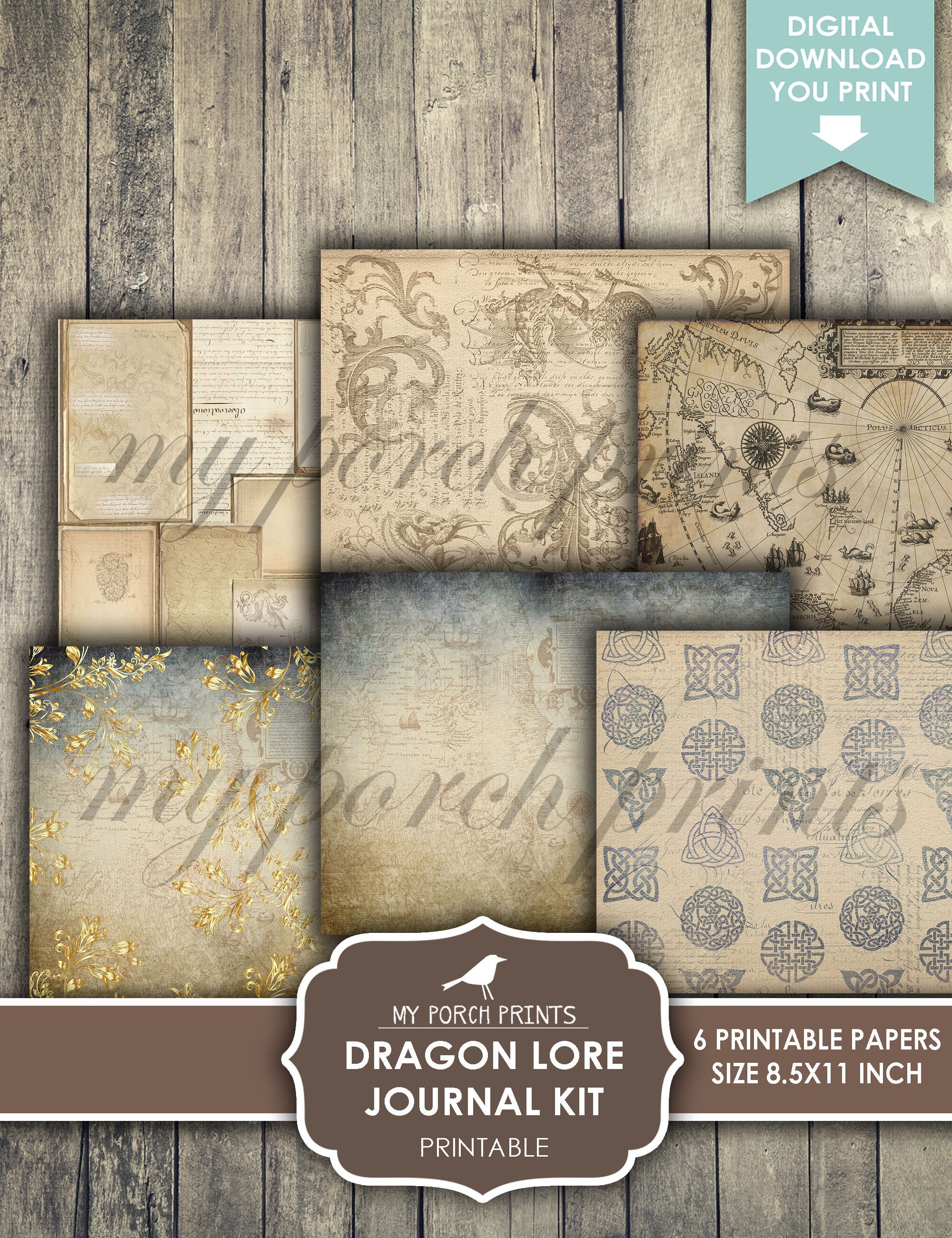 Junk Journal Kit Dragons Dragon Lore Nature Magic Boy - Etsy