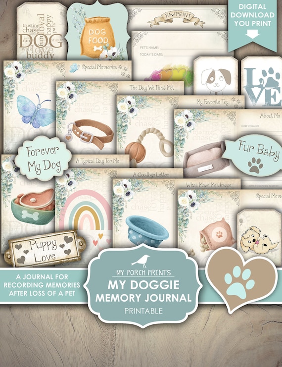 Junk Journal Dog Memory Pet My Doggie Grief Loss - Etsy