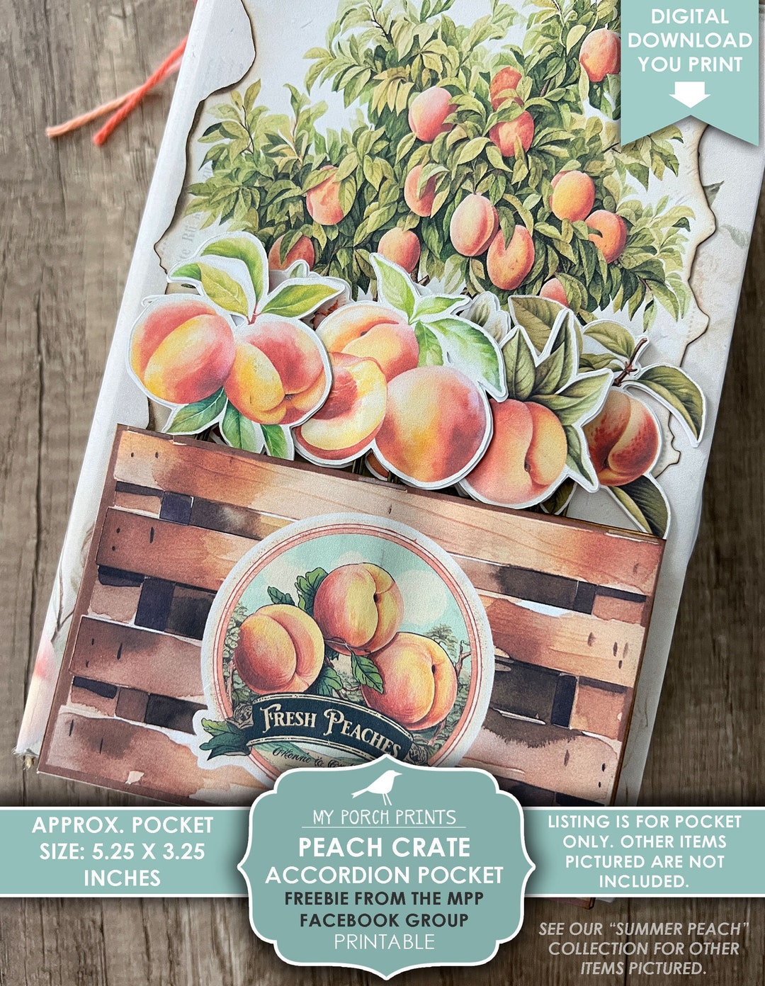 Junk Journal, Peach, Crate, Pocket, Freebie, Accordion, Envelope ...