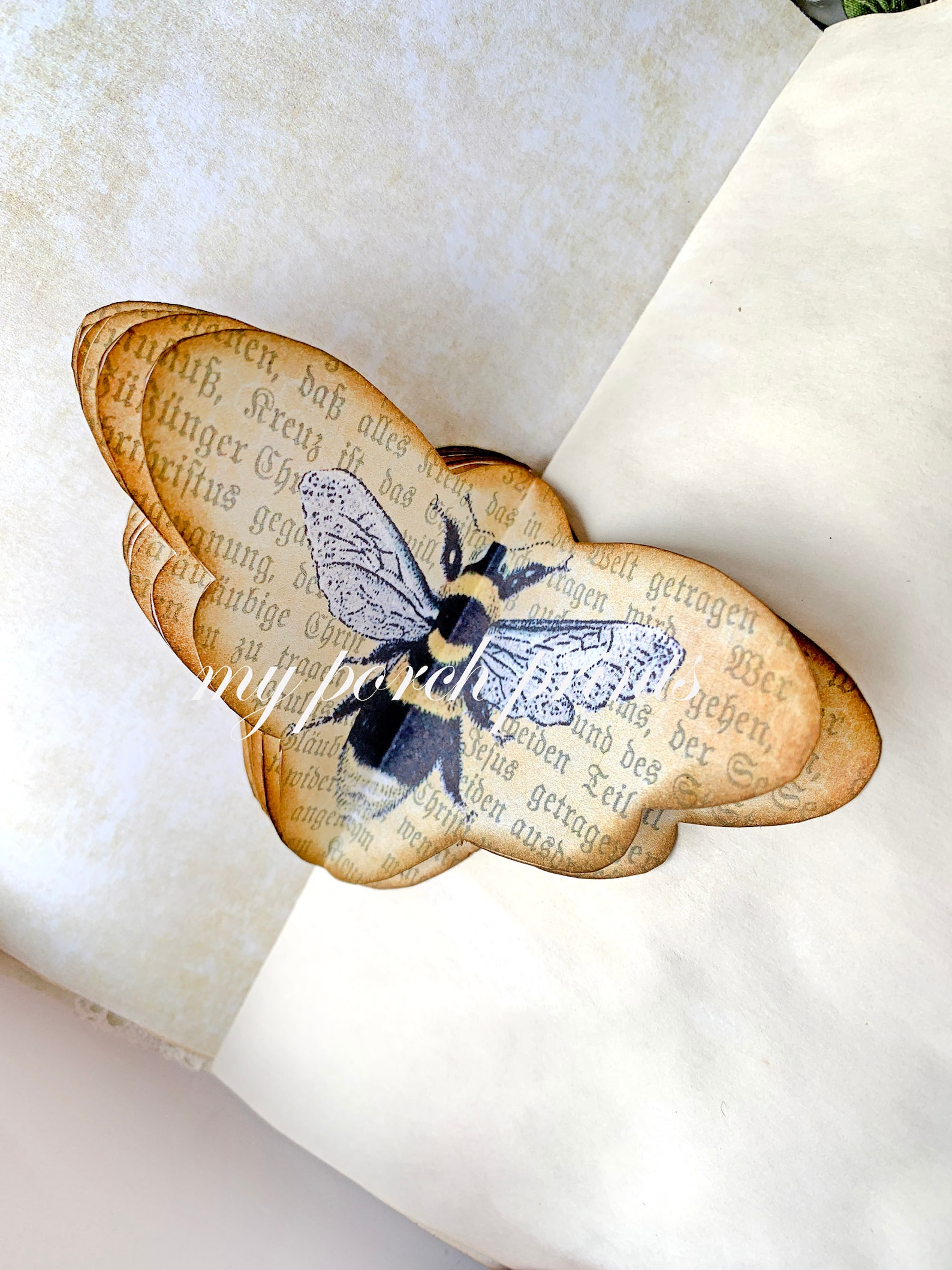 Junk Journal Insert, 3D, Busy, Bee, Book Page, Dimensional, Pop Up ...