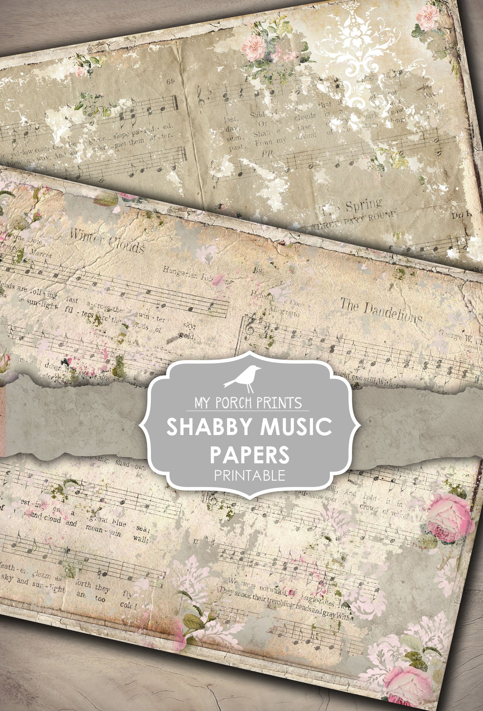 Junk Journal Shabby Music Paper Sheet Music Grunge - Etsy