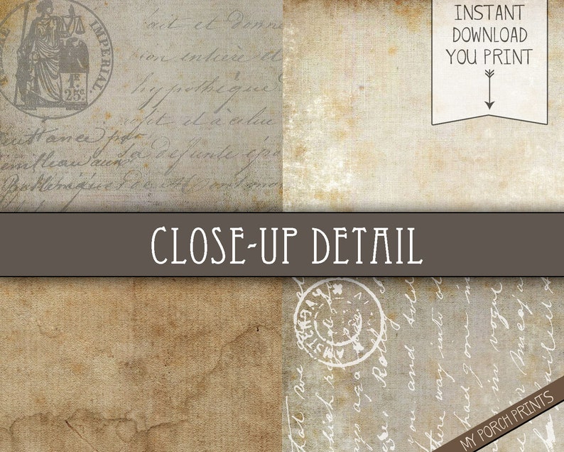 Coffee & Script Papers Junk Journal Neutral Brown Dyed - Etsy