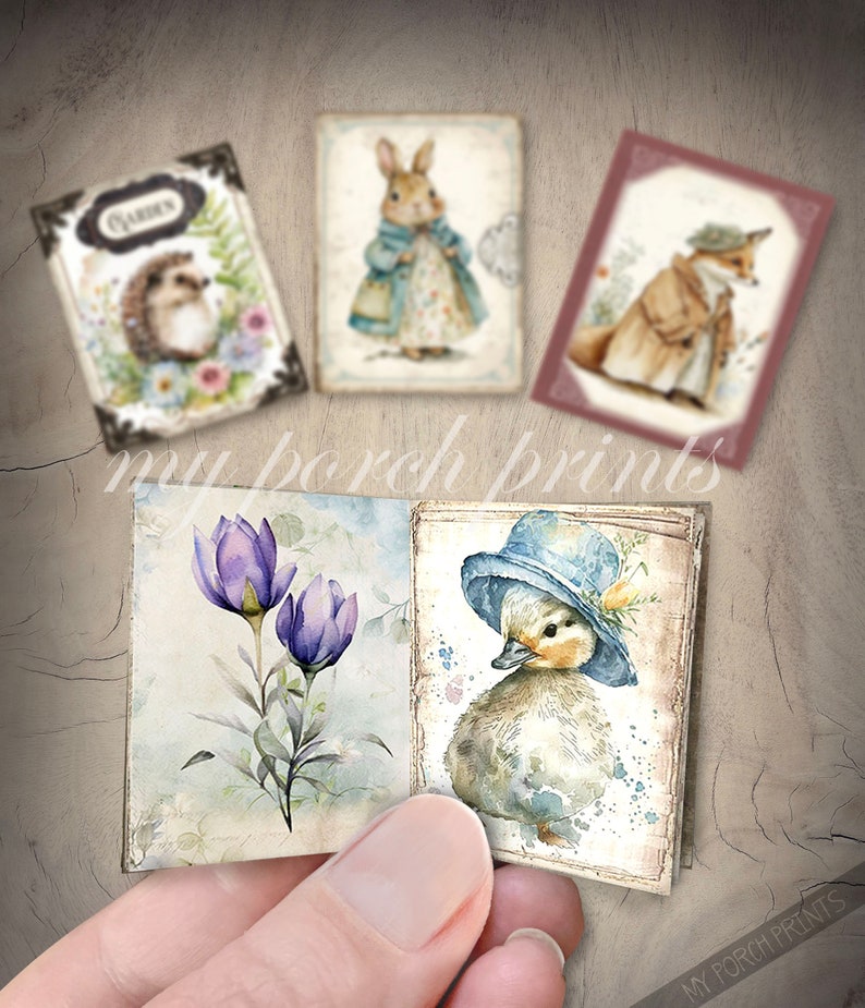 Garden Critters Mini Books, Junk Journal, Miniature, Woodland, Animals ...
