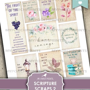 Scripture Scraps 2, Junk Journal, Bible Journaling, Stickers, Verse ...