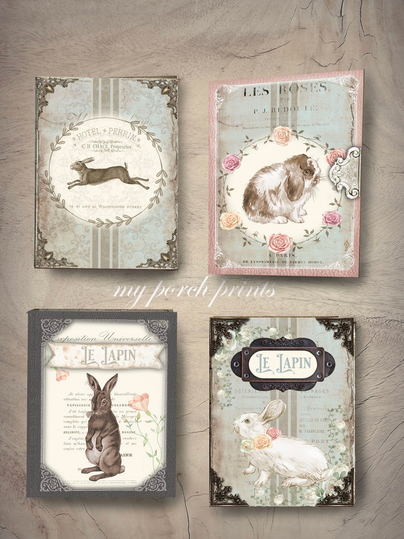 Mini Book, French Rabbit, Junk Journal, Craft Kit, Little, Girl, Baby ...