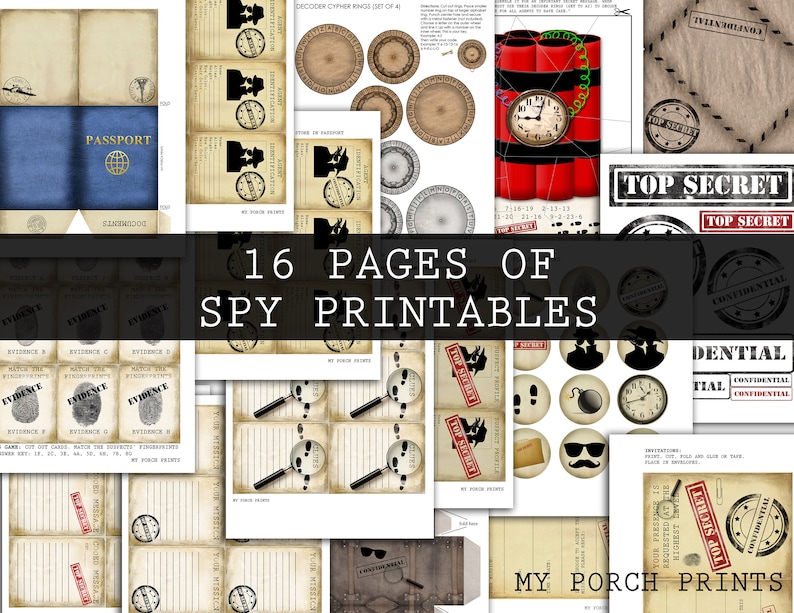 Spy Party Pack Spy Party Printable Spy Birthday Party - Etsy Canada