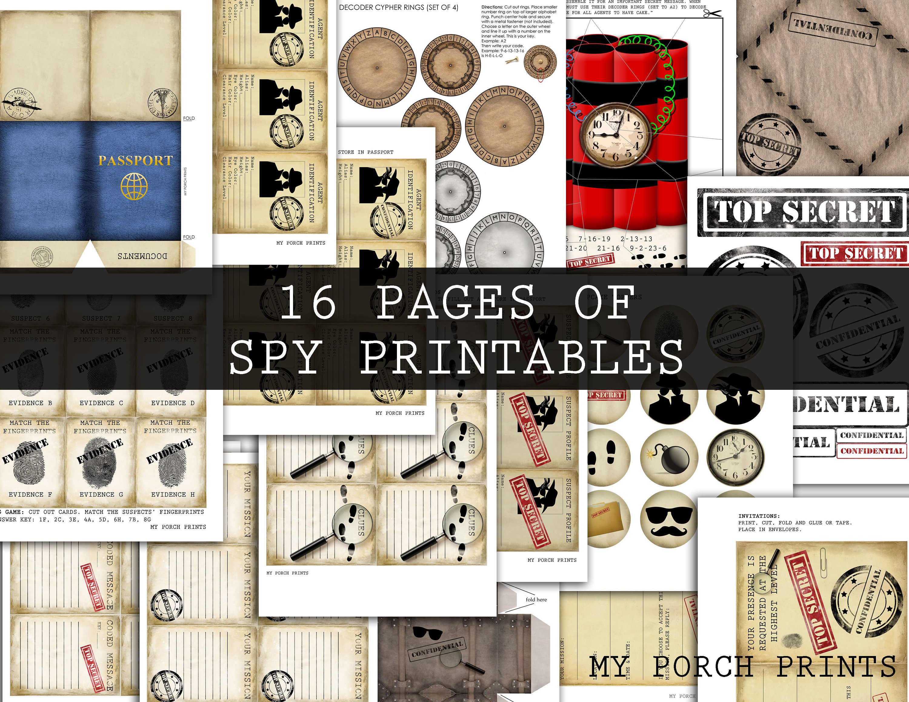 Spy Party Pack Spy Party Printable Spy Birthday Party - Etsy Canada