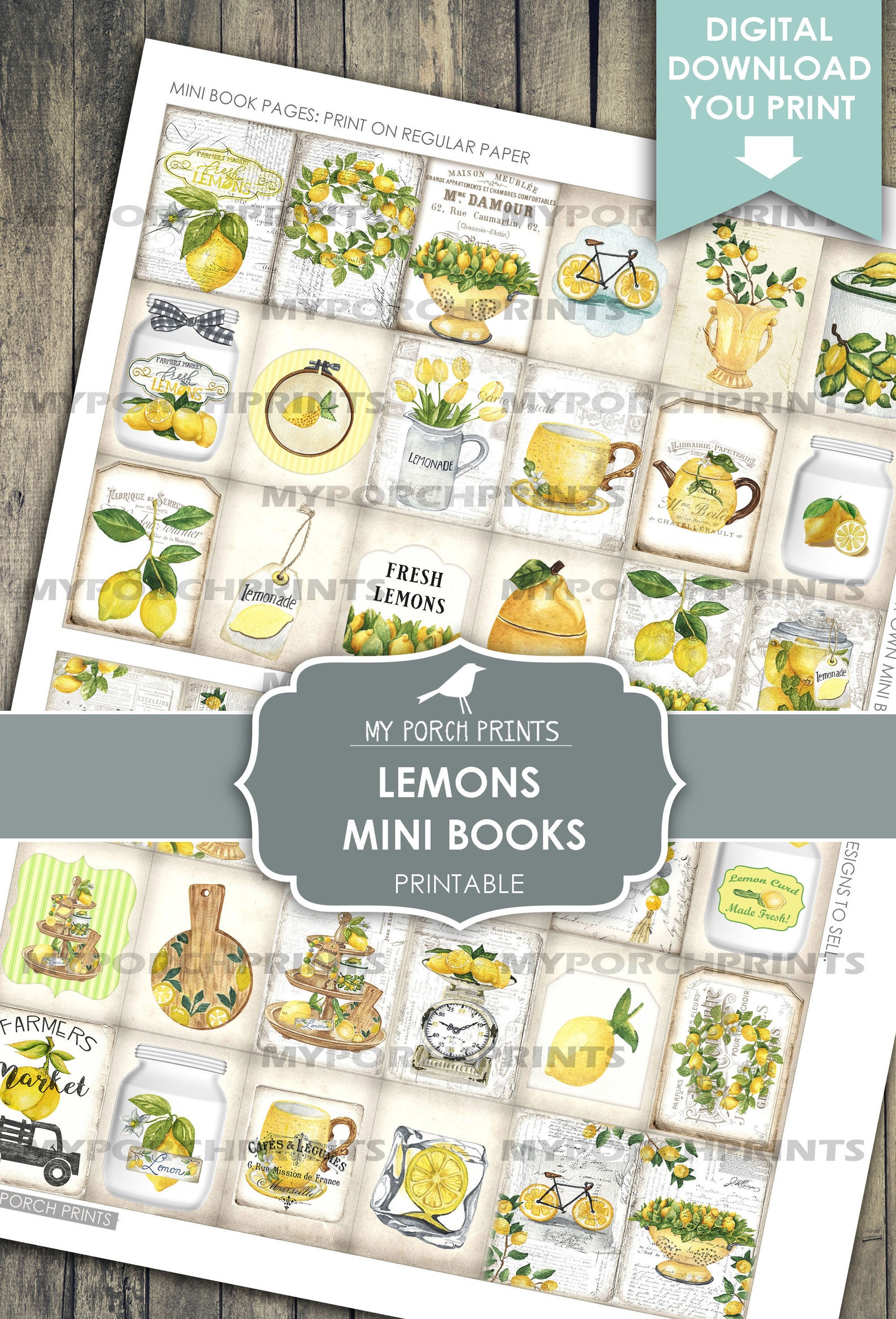 Mini Books, Lemons, Junk Journal, Yellow, Fruit, Lemon Journal, Summer ...