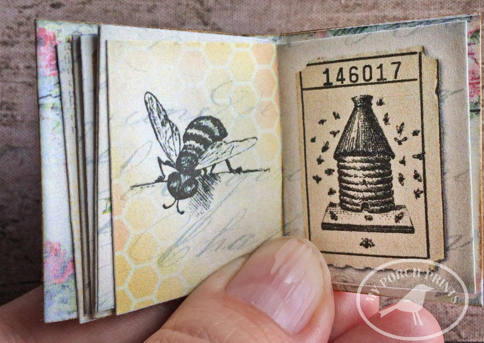 Bee Mini Books Beekeeper Bees Mini Album Ephemera - Etsy