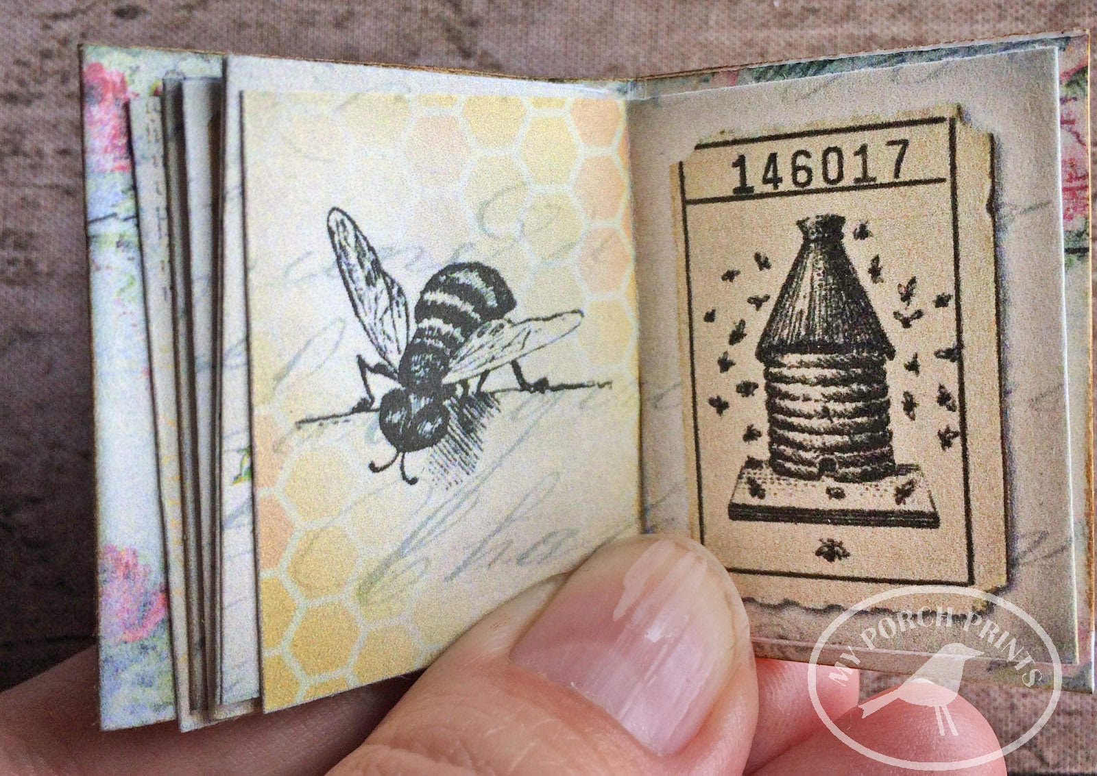 Bee Mini Books Beekeeper Bees Mini Album Ephemera - Etsy