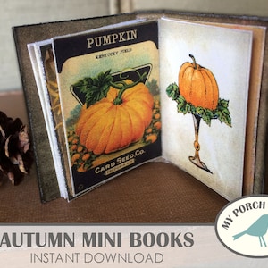 Autumn Mini Books, Fall, Mini Album, Necklace, Scrapbook, Printable ...
