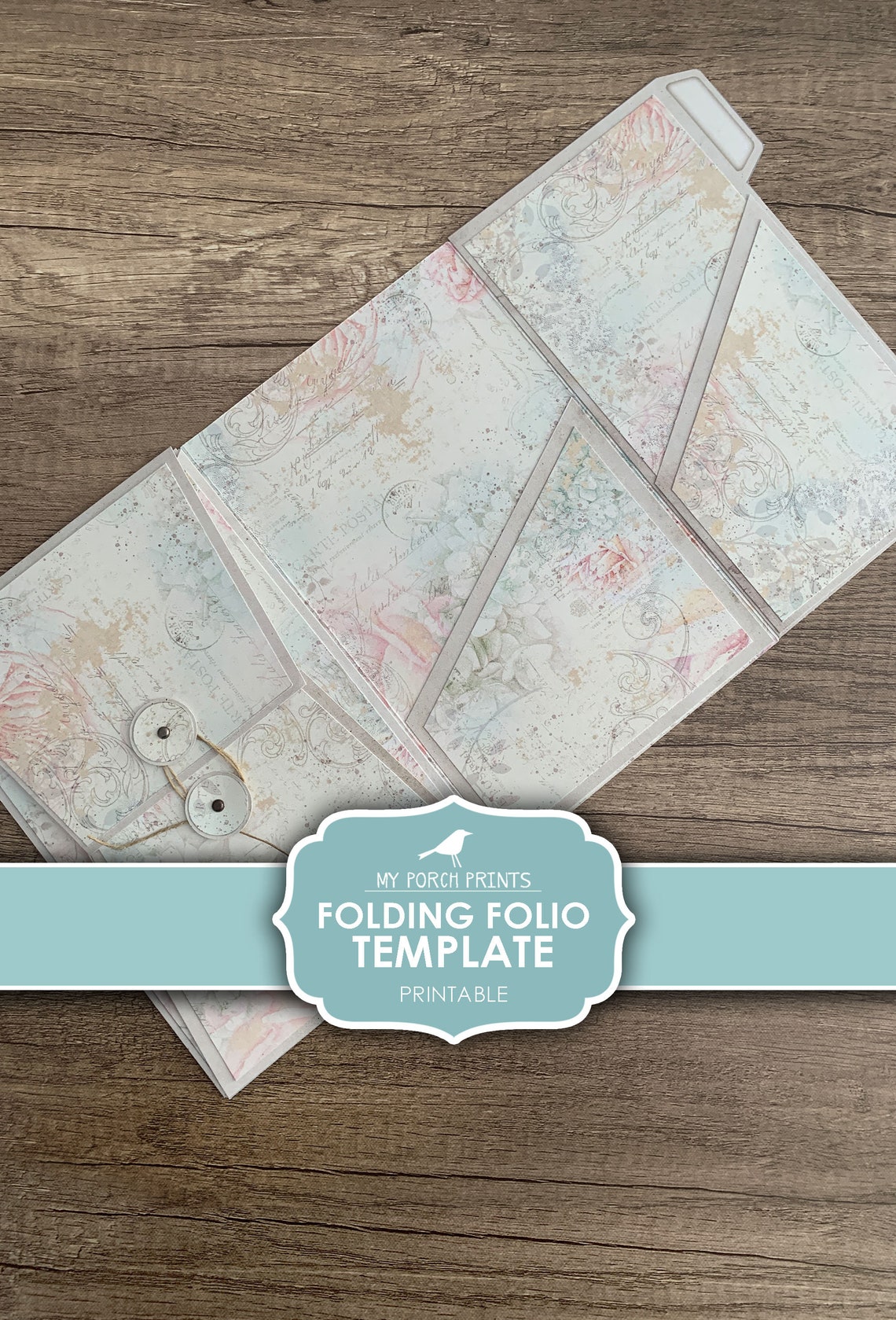 Folding Folio Template Junk Journal Vintage Pocket Folder | Etsy