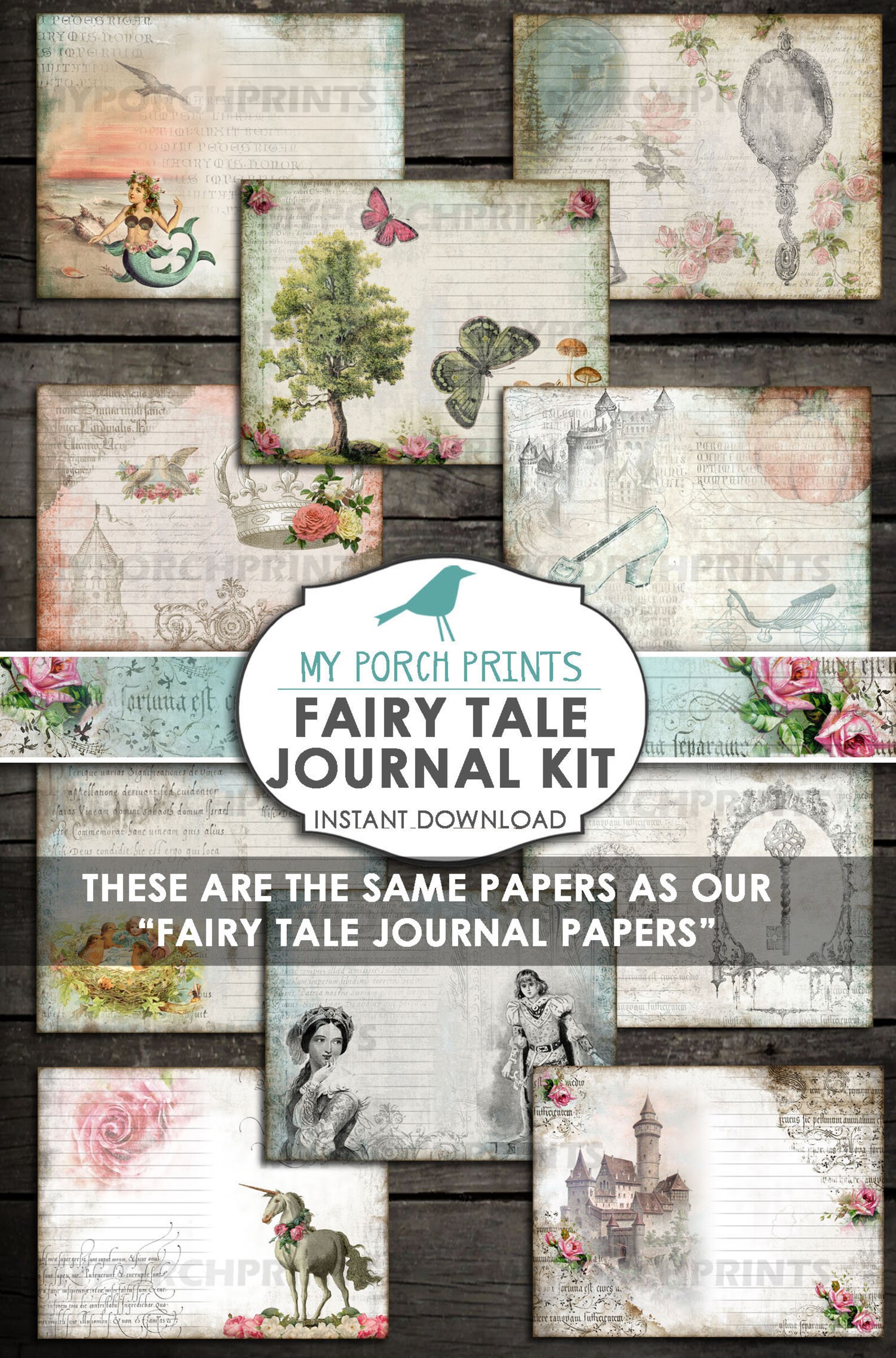 Fairy Tale, Junk Journal Kit, Printable Paper, Little Girl, Child ...