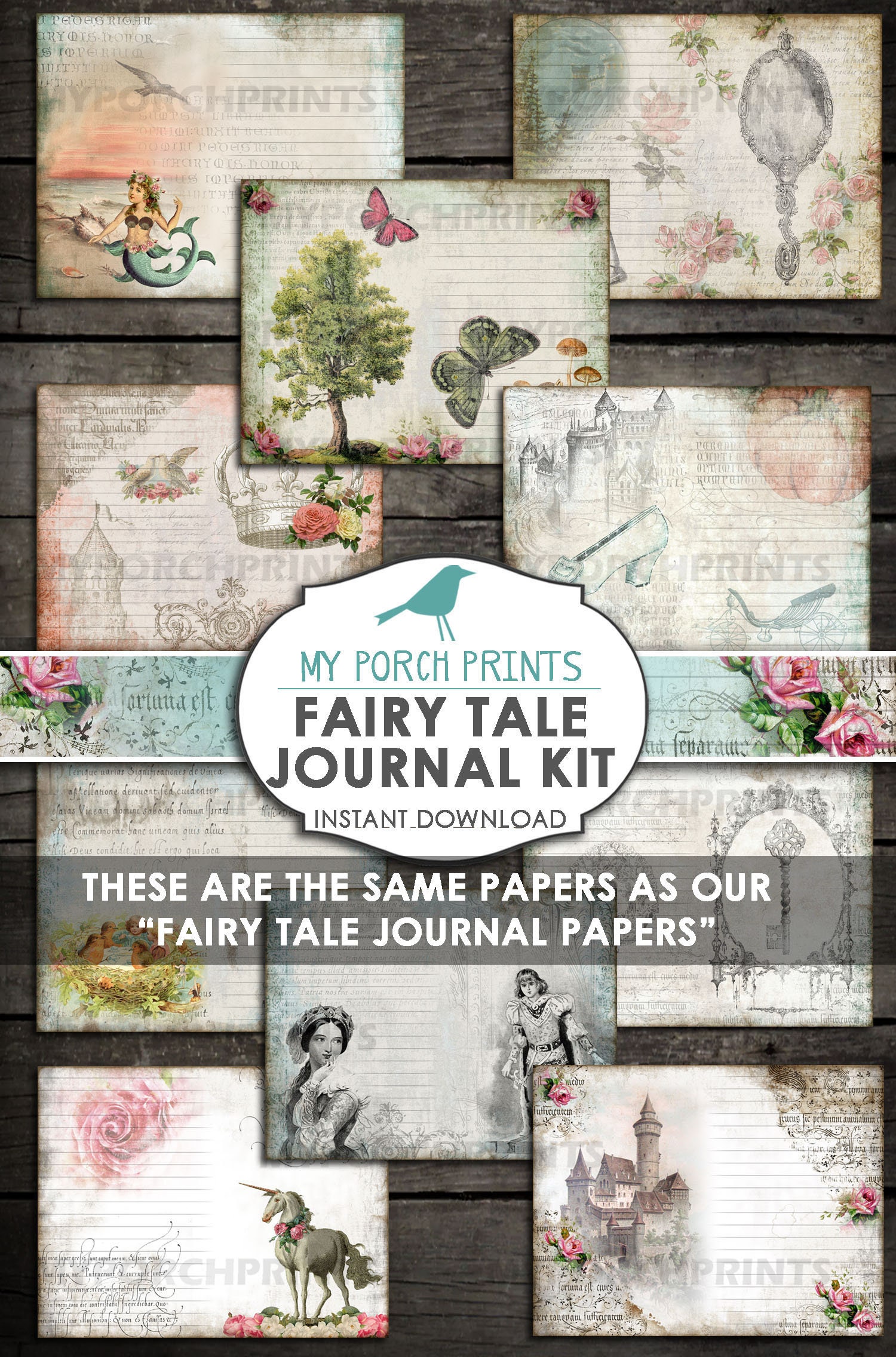 Fairy Tale, Junk Journal Kit, Printable Paper, Little Girl, Child ...