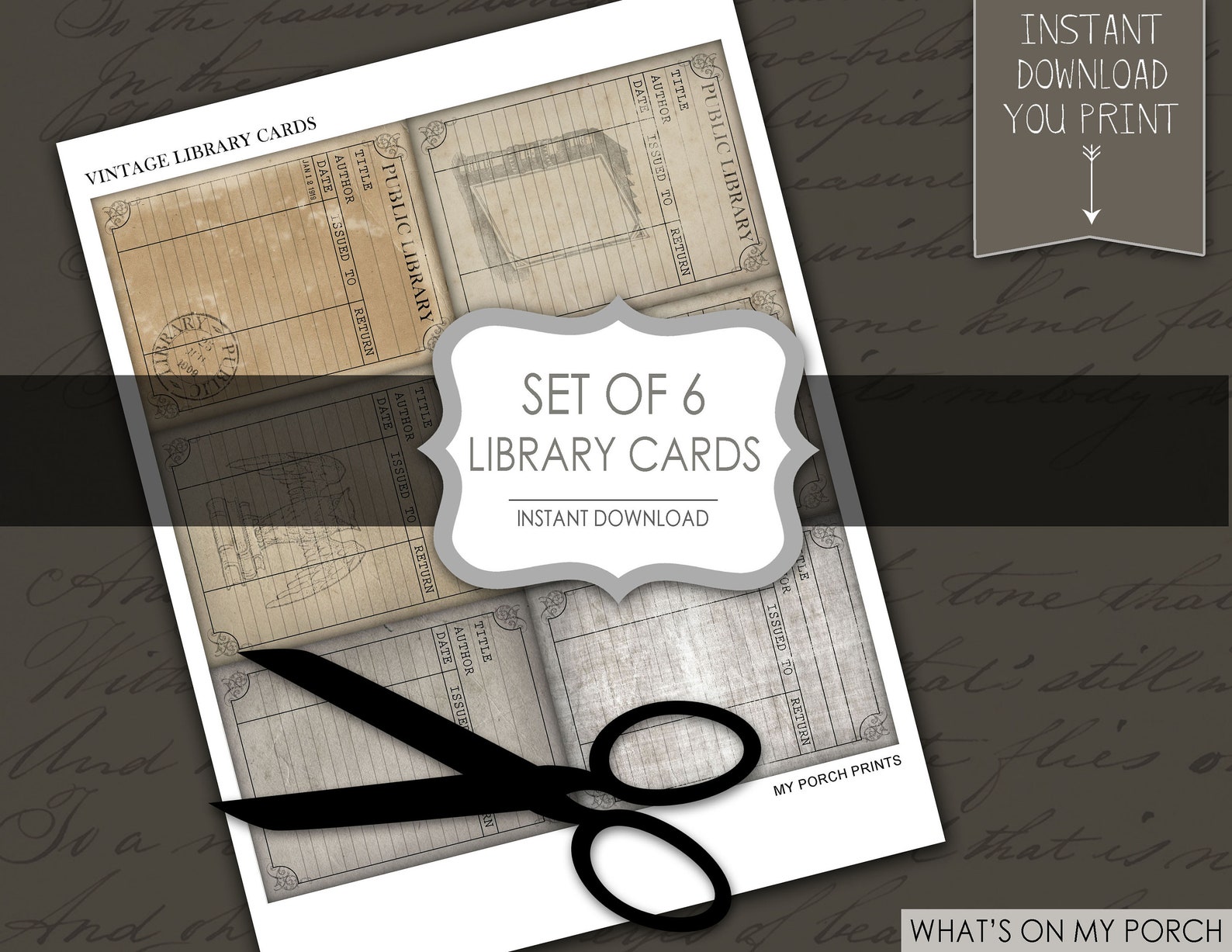 Junk Journal, Library Cards, ATC, Scrapbook, Paper, My Porch Prints ...