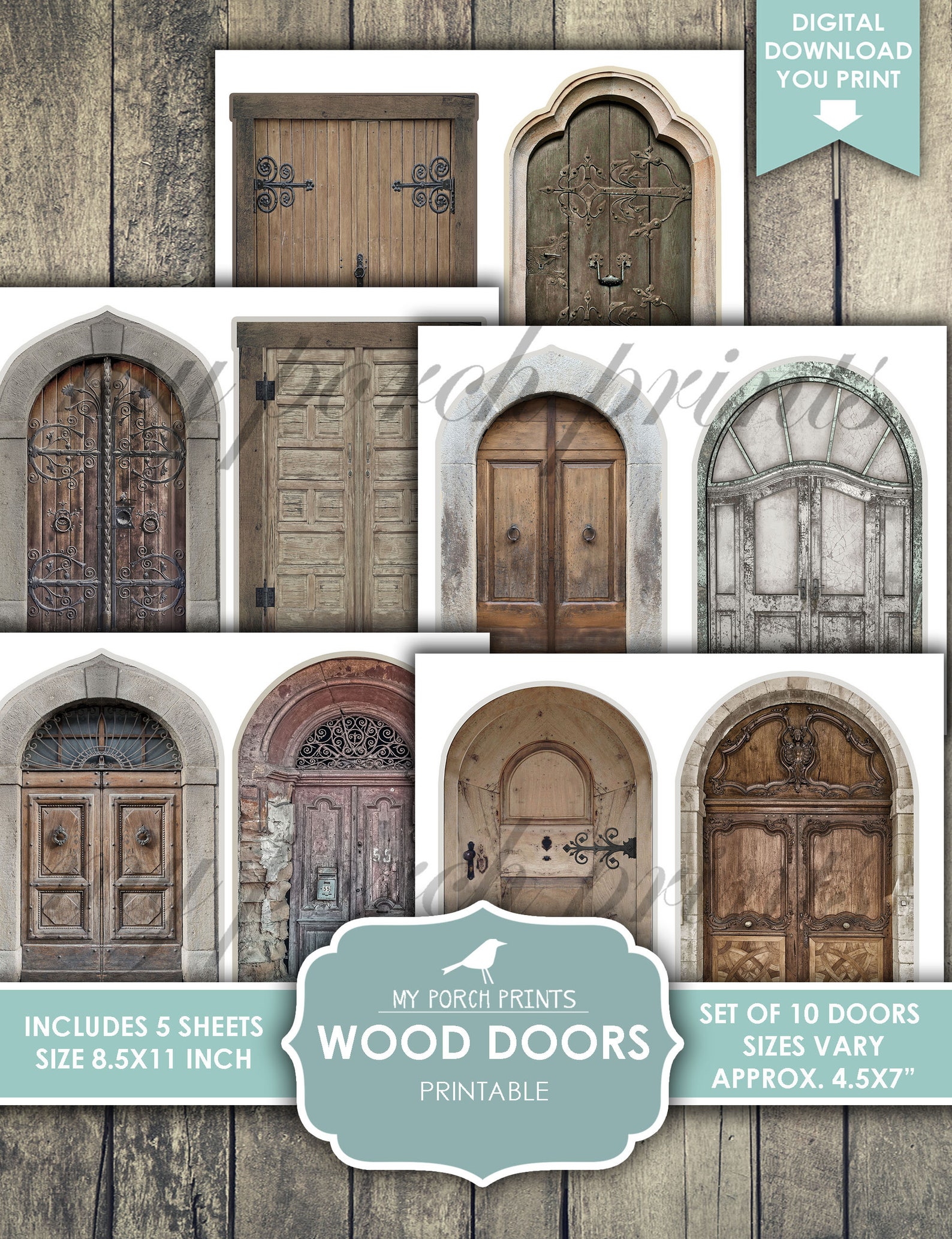 Wood Doors, Junk Journal, Door, Open, Gift, Card, Cover, Wooden ...