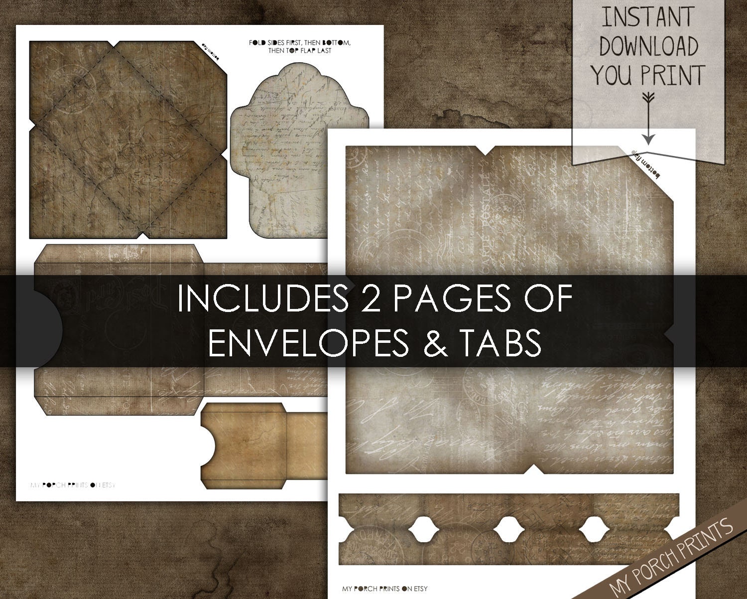 Coffee & Script Junk Journal Kit Handwriting Scrap Pack - Etsy