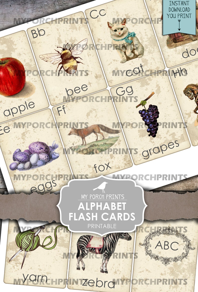 Flash Cards ABC Junk Journal Alphabet Letters | Etsy Canada