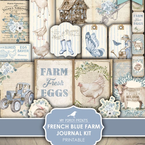 Junk Journal Printable FARM JOURNAL CARDS Chickens - Etsy