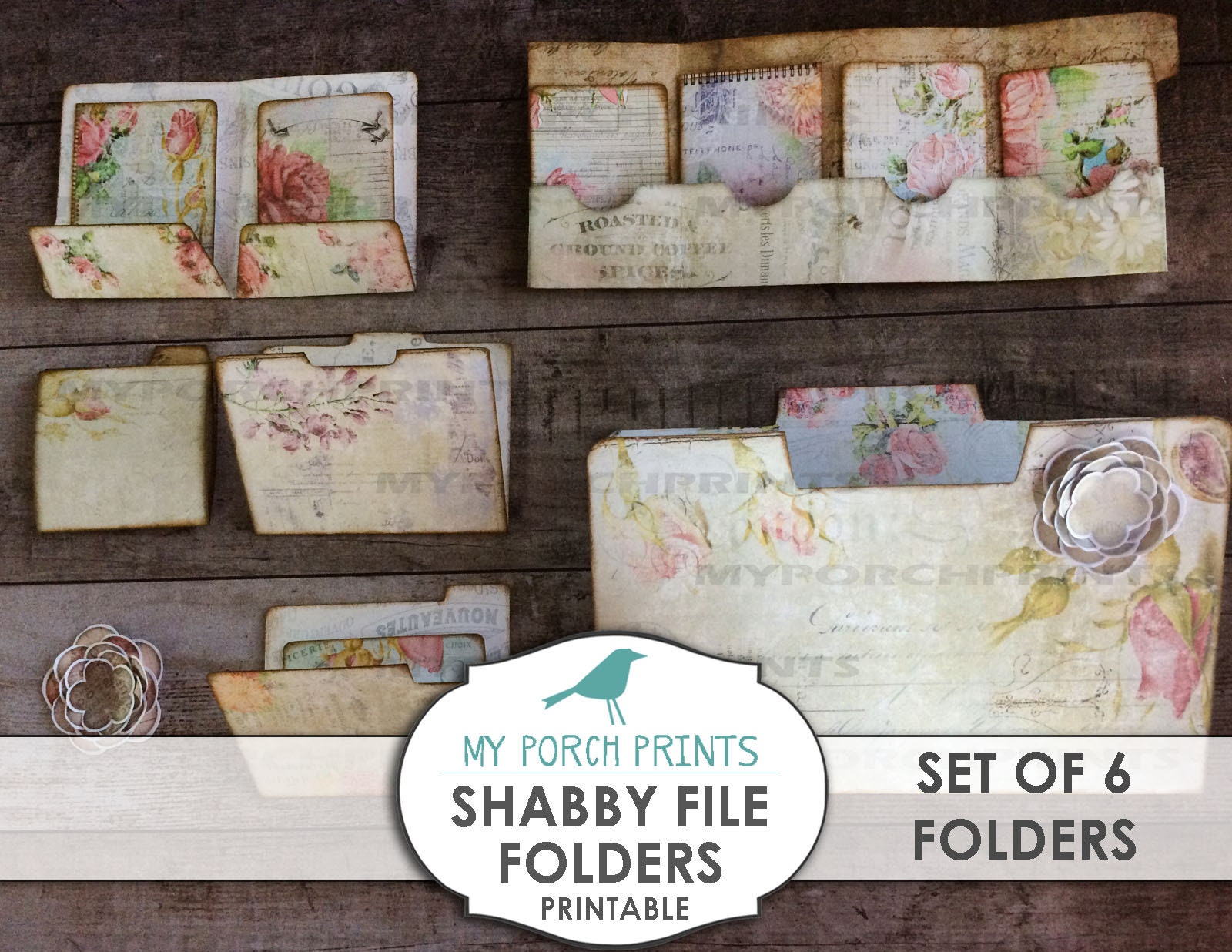 Shabby Mini File Folders Junk Journal Kit Printable - Etsy