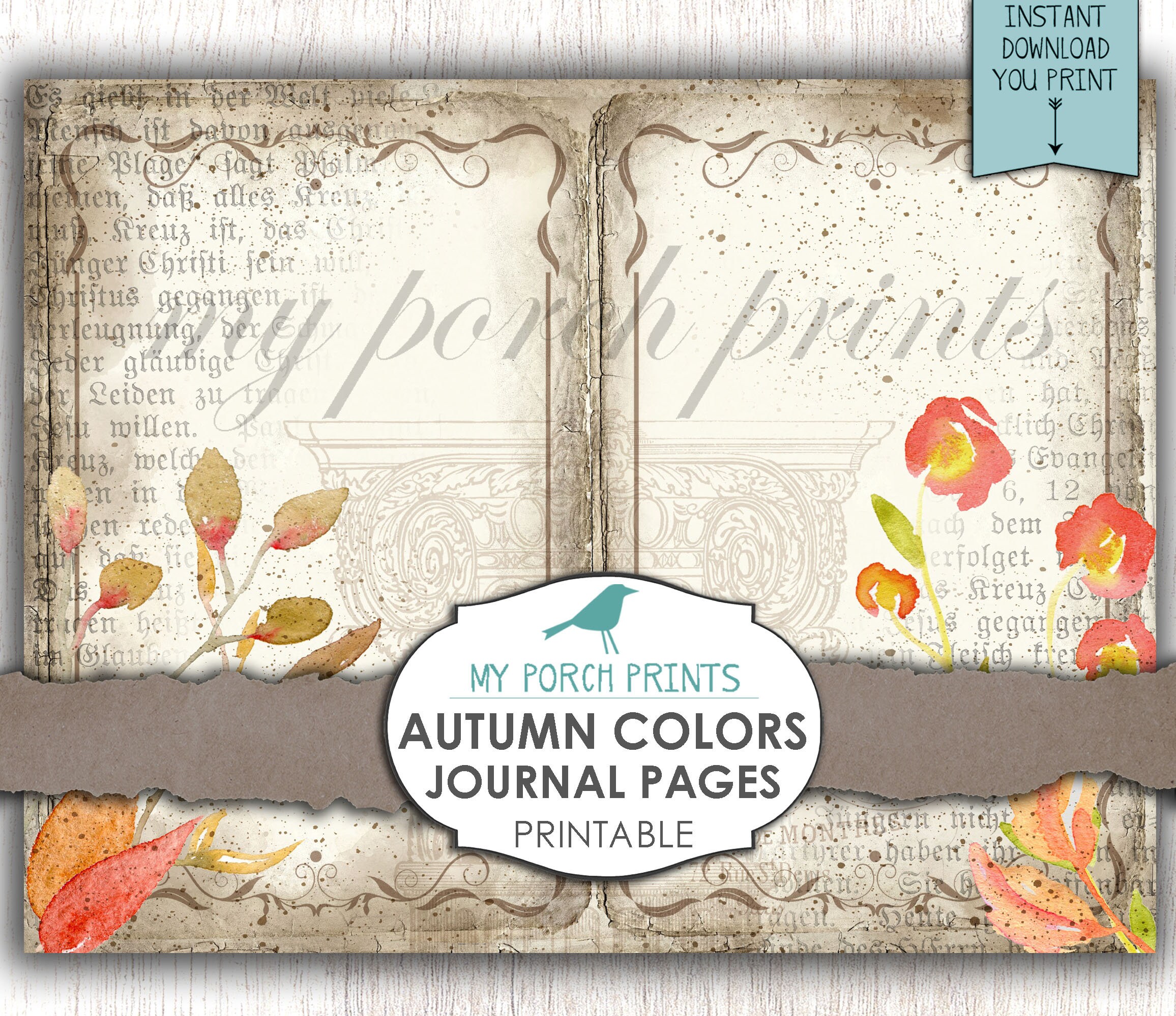 Autumn Colors Fall Journal Pages Junk Journal Kit Papers - Etsy