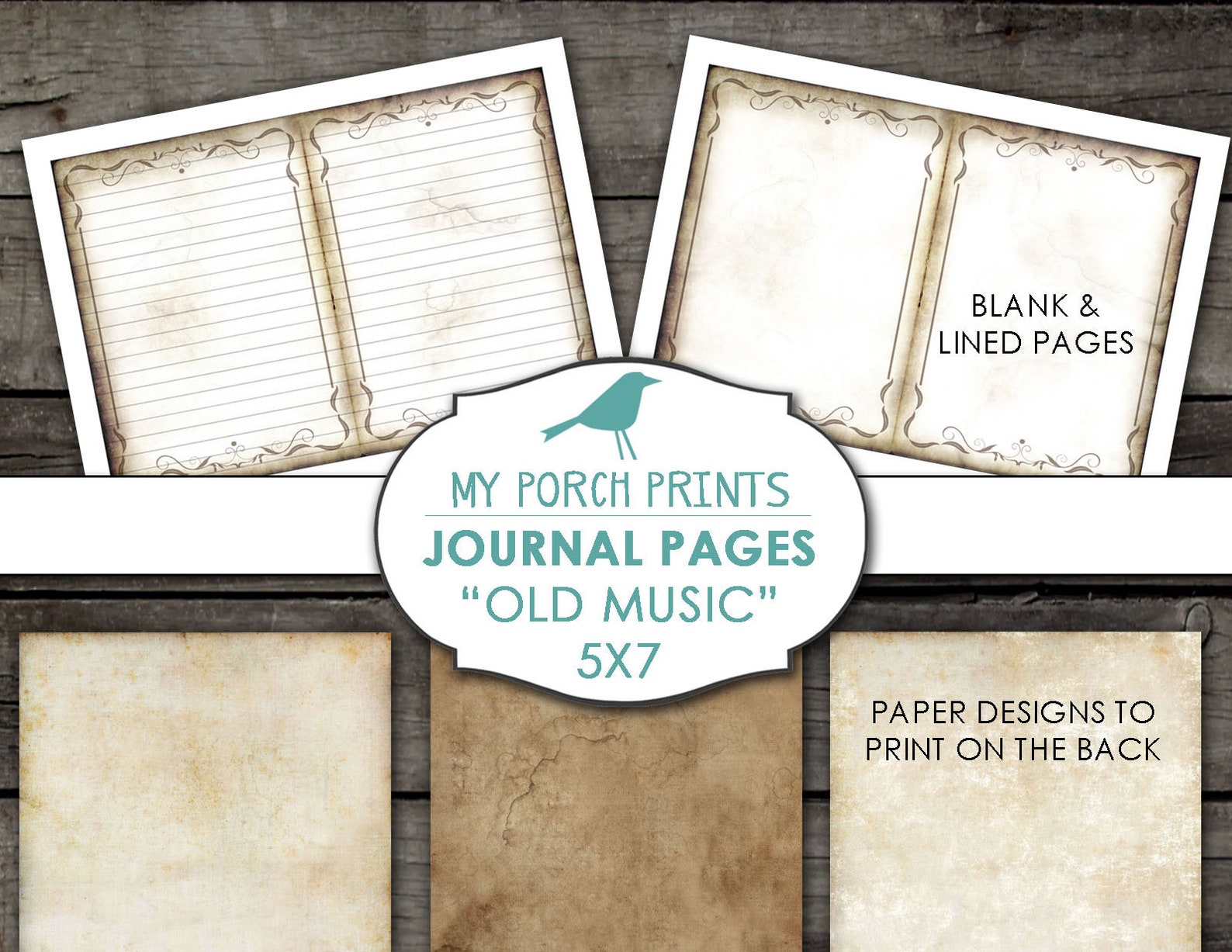 Printable Music Journal Pages, Old Music Vintage 5x7 Junk Journal Kit ...
