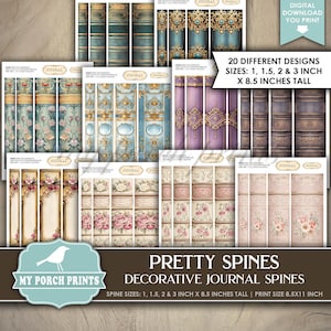 Pretty Spines for a Junk Journal, Book, Spine, Cover, Decorative ...