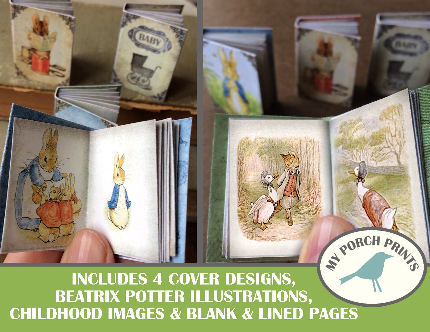 Beatrix Potter Mini Books Peter Rabbit Junk Journal Kit - Etsy