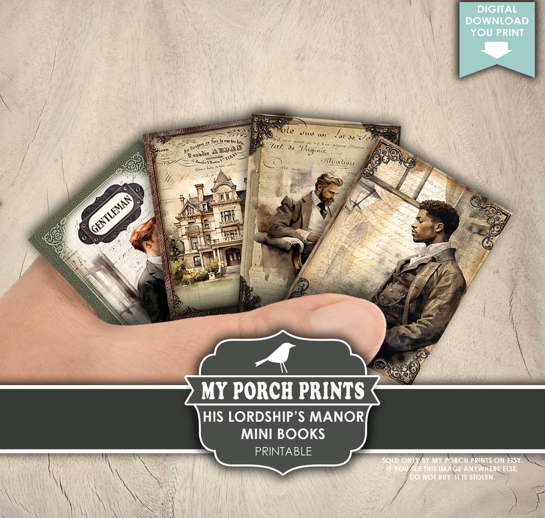 His Lordship's Manor Mini Books, Junk Journal, Miniature, Masculine ...