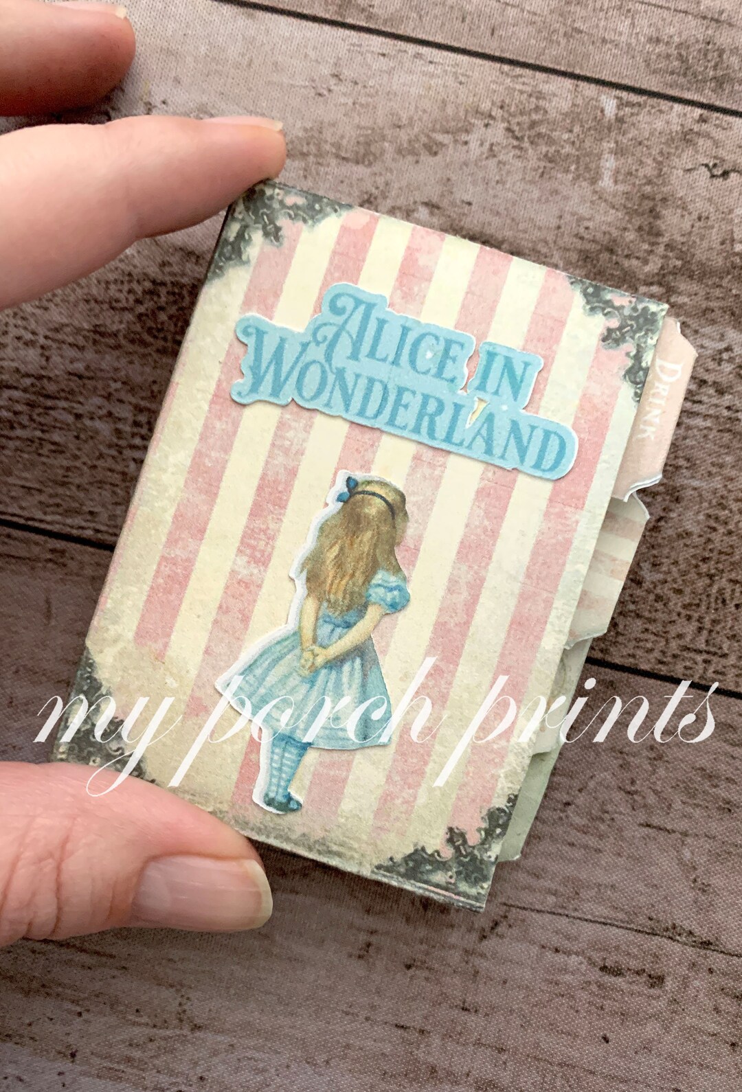 Alice in Wonderland Pocket Sized Junk Journal Kit, Shabby No-sew ...