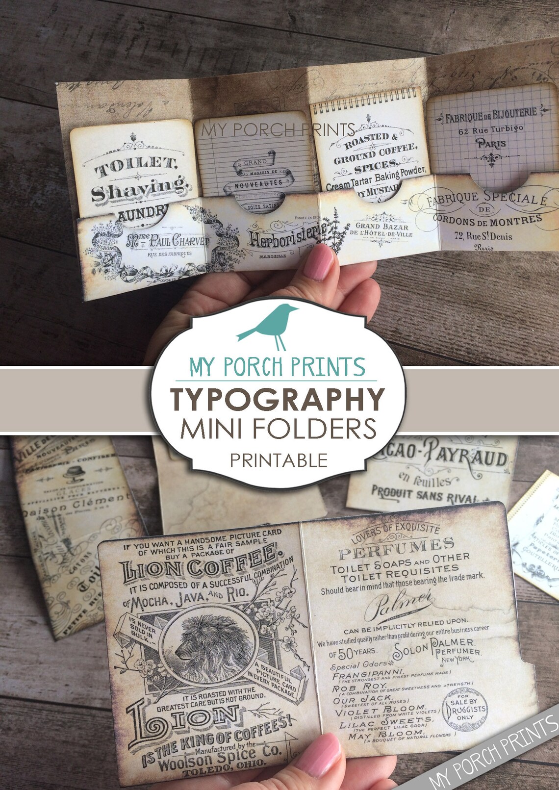Mini File Folders Typography Scrapbook Kit Junk Journal - Etsy