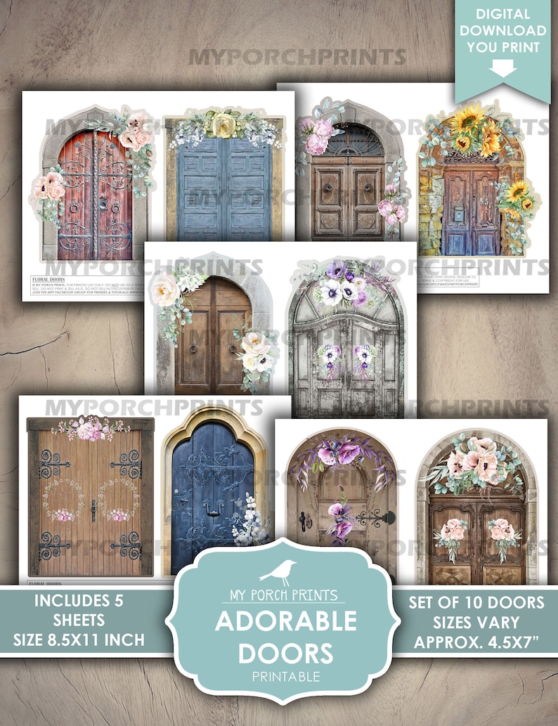 Adorable Doors, Junk Journal, Door, Open, Gift, Card, Cover, Wood ...